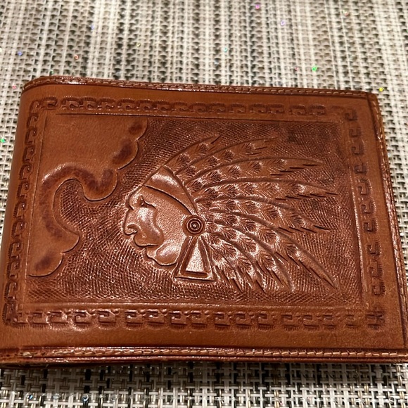 Accessories | Vintage Leather Indian Head Wallet Multi Pockets Hand ...